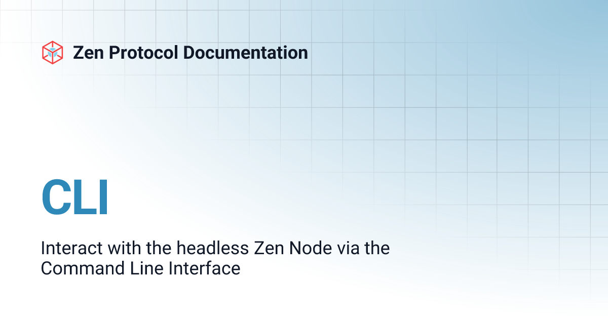CLI | Zen Protocol Documentation